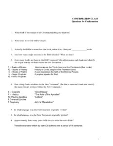 Confirmation Final Questionsb - Tallmadge Lutheran Church, Tallmadge Ohio